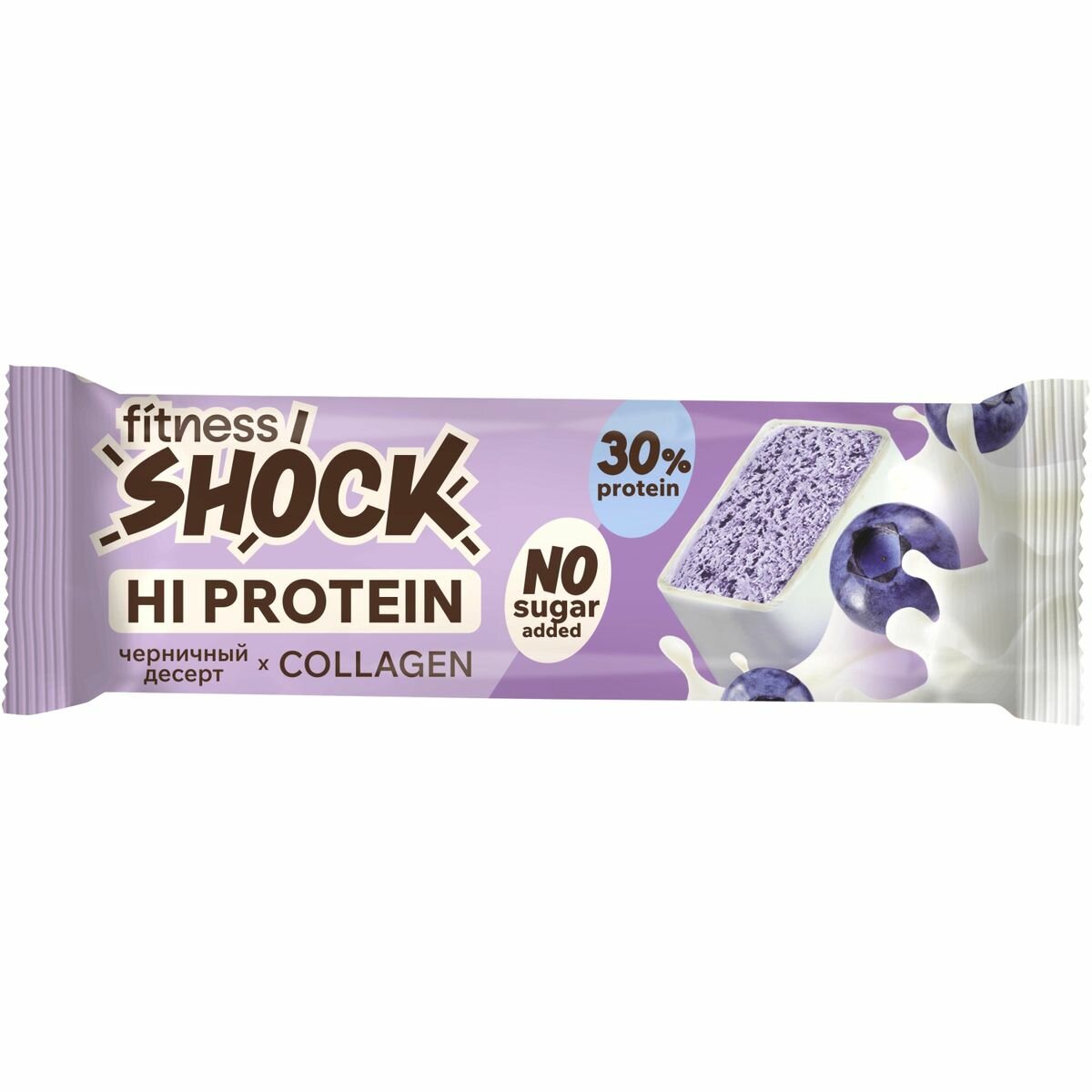 Батончик FitnessSHOCK Черничный десерт глазированный 40гx12шт/уп (2361586)