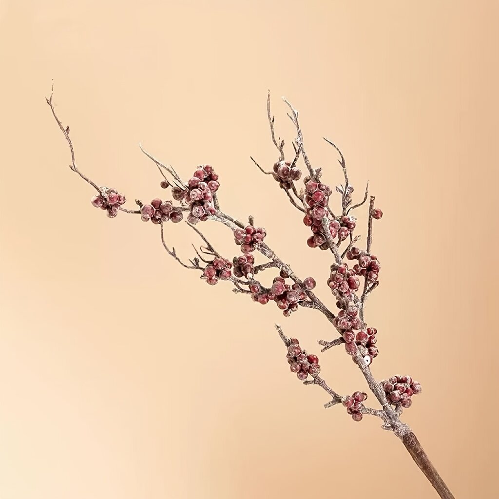 Искусственная ветка остролиста, бордовая, 1 шт, для домашнего декора и свадьбы