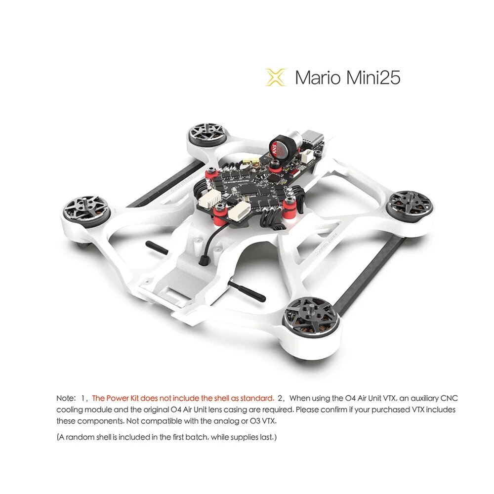 Комплект рамы SpeedyBee Mario MiniX Series CNC для O4 Air Unit и мотора Белый, MINI25 PW Kit
