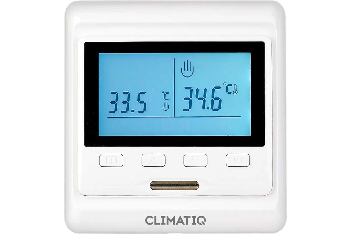 Терморегулятор CLIMATIQ PT (белый) с ЖК-дисплеем, программируемый