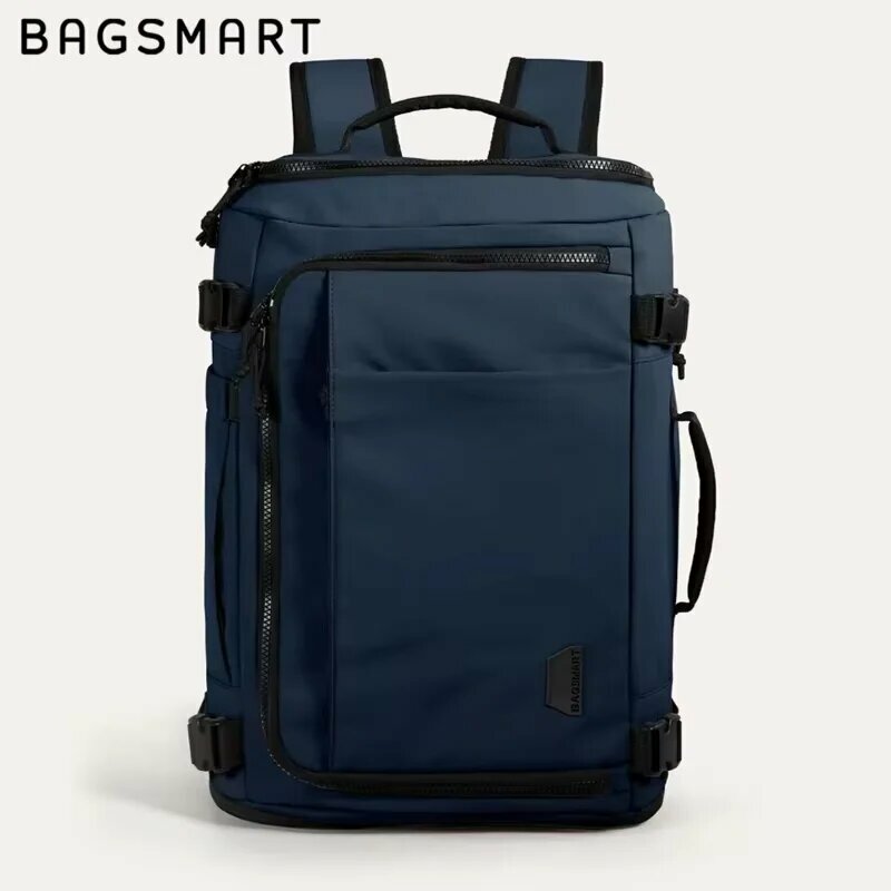 Рюкзак BAGSMART 38L, синий, расширяемый