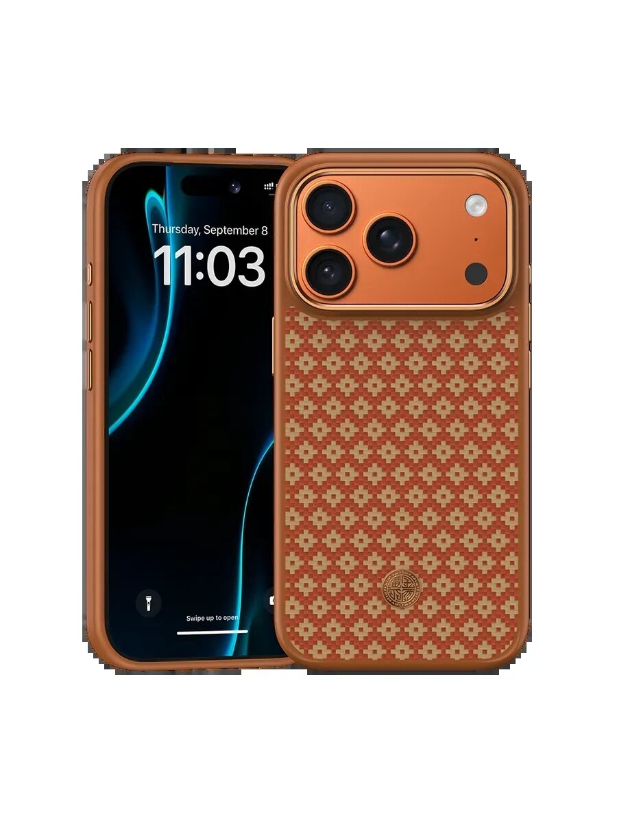 Усиленный чехол Benks ArmorPro ArmorGrid Case для iPhone 17 Pro оранжевый C. K. FL. AP. GD. F069