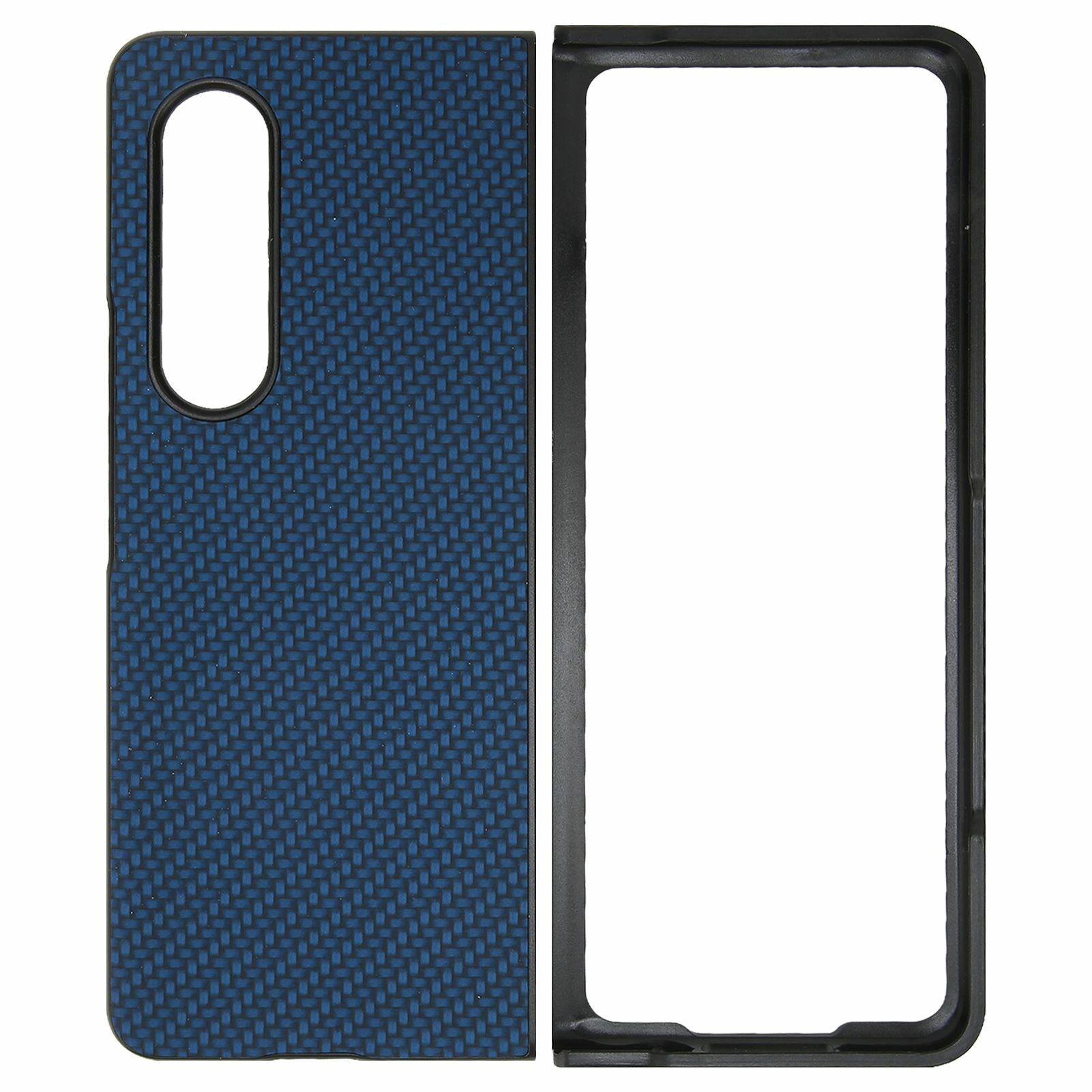 Чехол для Galaxy Z Fold 3, карбон (Синий)