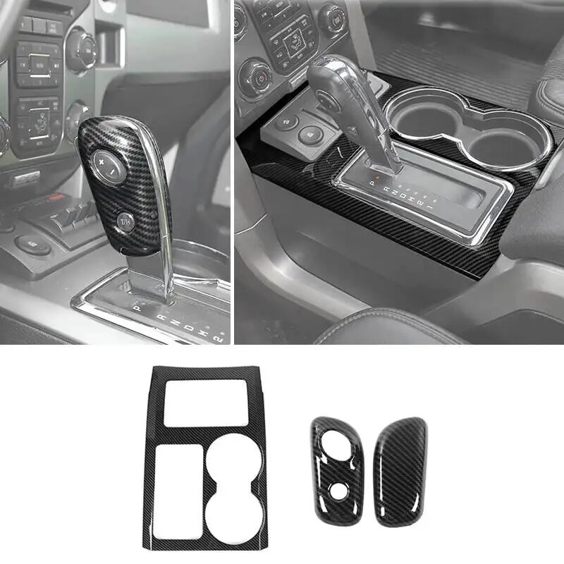 Декор переключения передач из углеволокна для Ford F150 Raptor 2009-2014, 3 шт.
