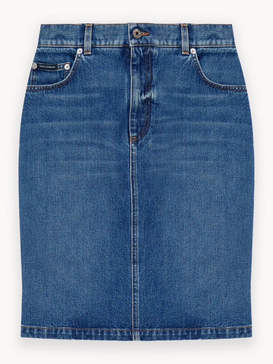 Юбка Logo-plaque denim mini skirt