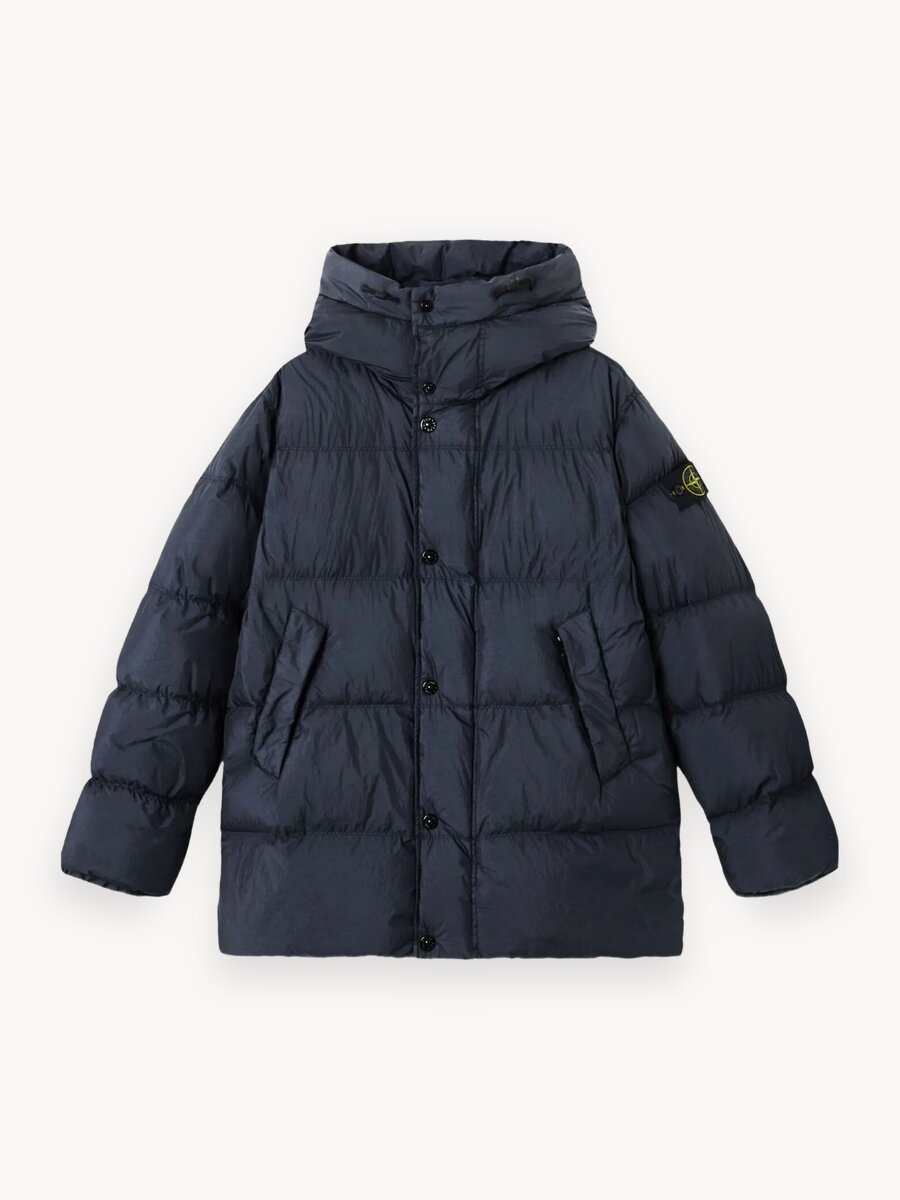 Пуховик Stone Island Crinkled padded jacket, размер L, синий