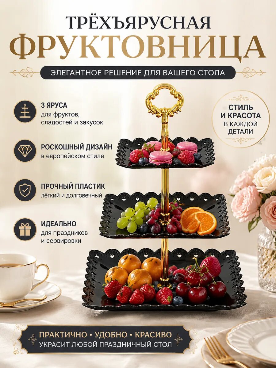 Многоярусная тарелка для закусок для десертов