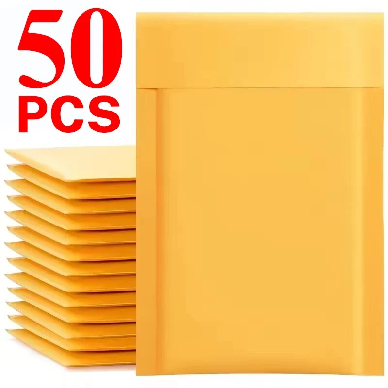 Желтые крафт пакеты для посылок 15x18 см, 50 шт