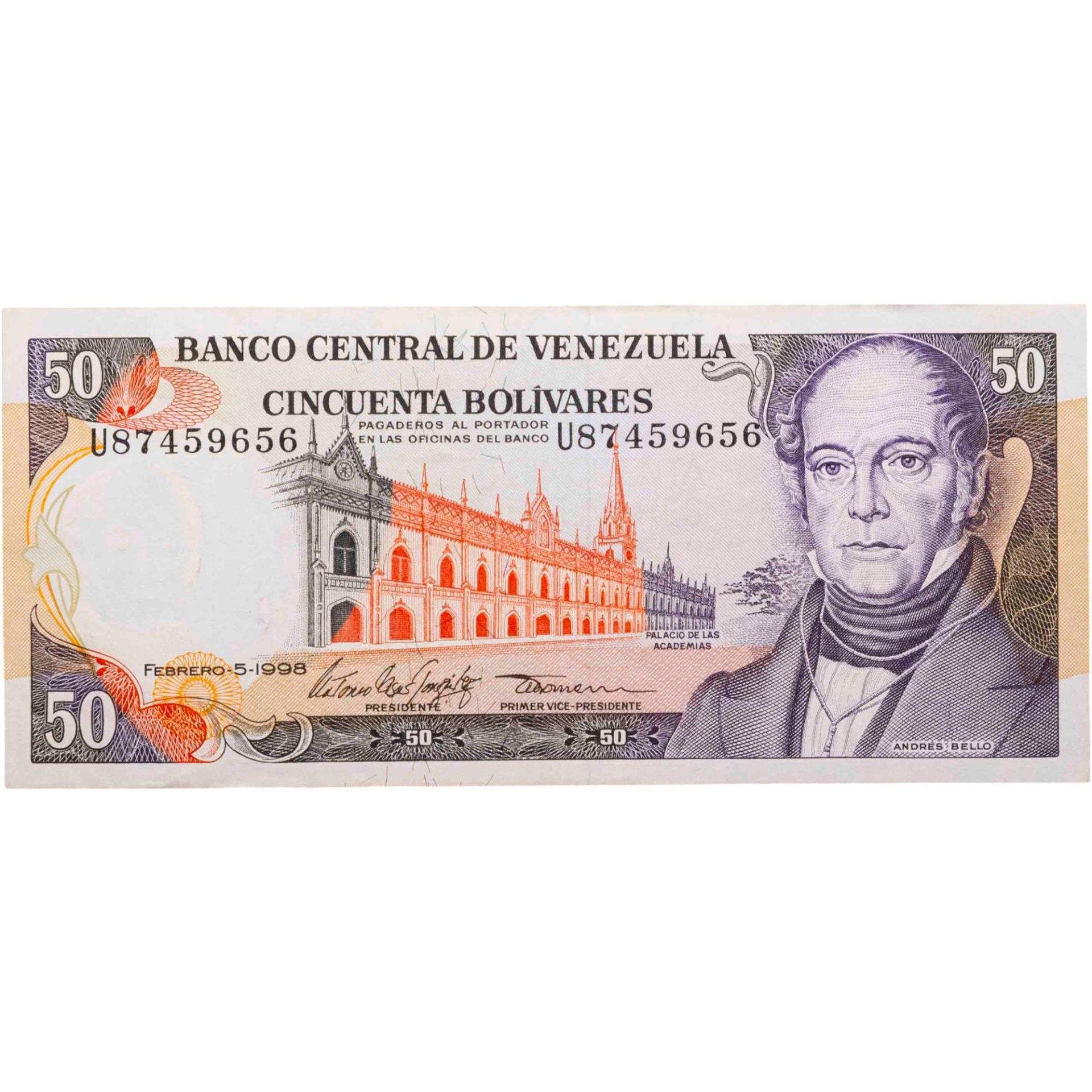 Венесуэла 50 боливар 1998 Pick 65g
