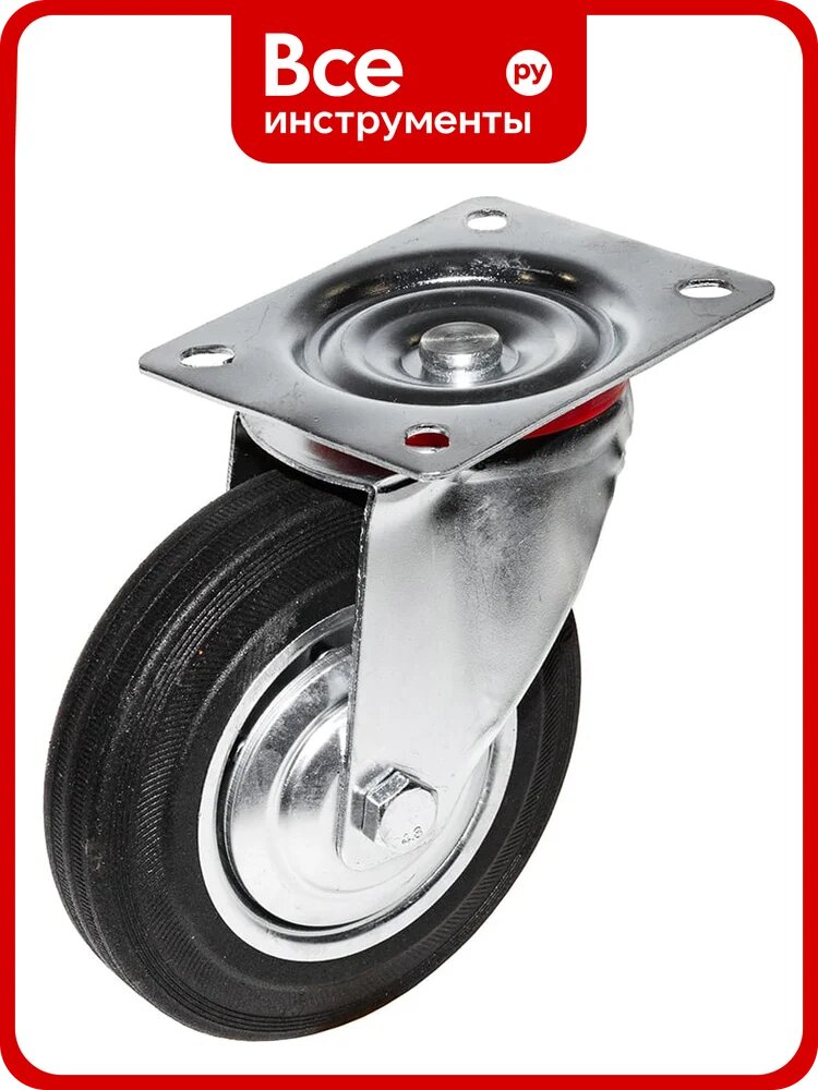 Опора колесная поворотная SOBELL ф160 мм, нагрузка 145 кг, резина (SC 63) 036160