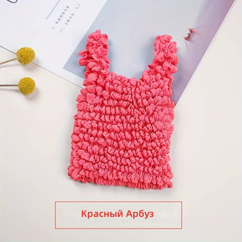 Сумка для покупок раскладная нейлоновая прямоугольная, многоразовая, цвет: арбузно-красный