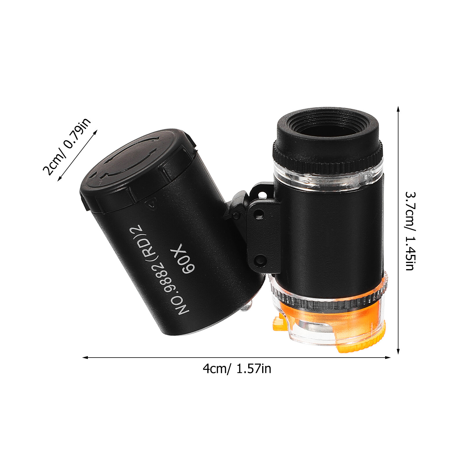 Переносной Микроскоп Для Изучения Деталей 60x Чёрный Размер 4.00X3.70X2.00Cm