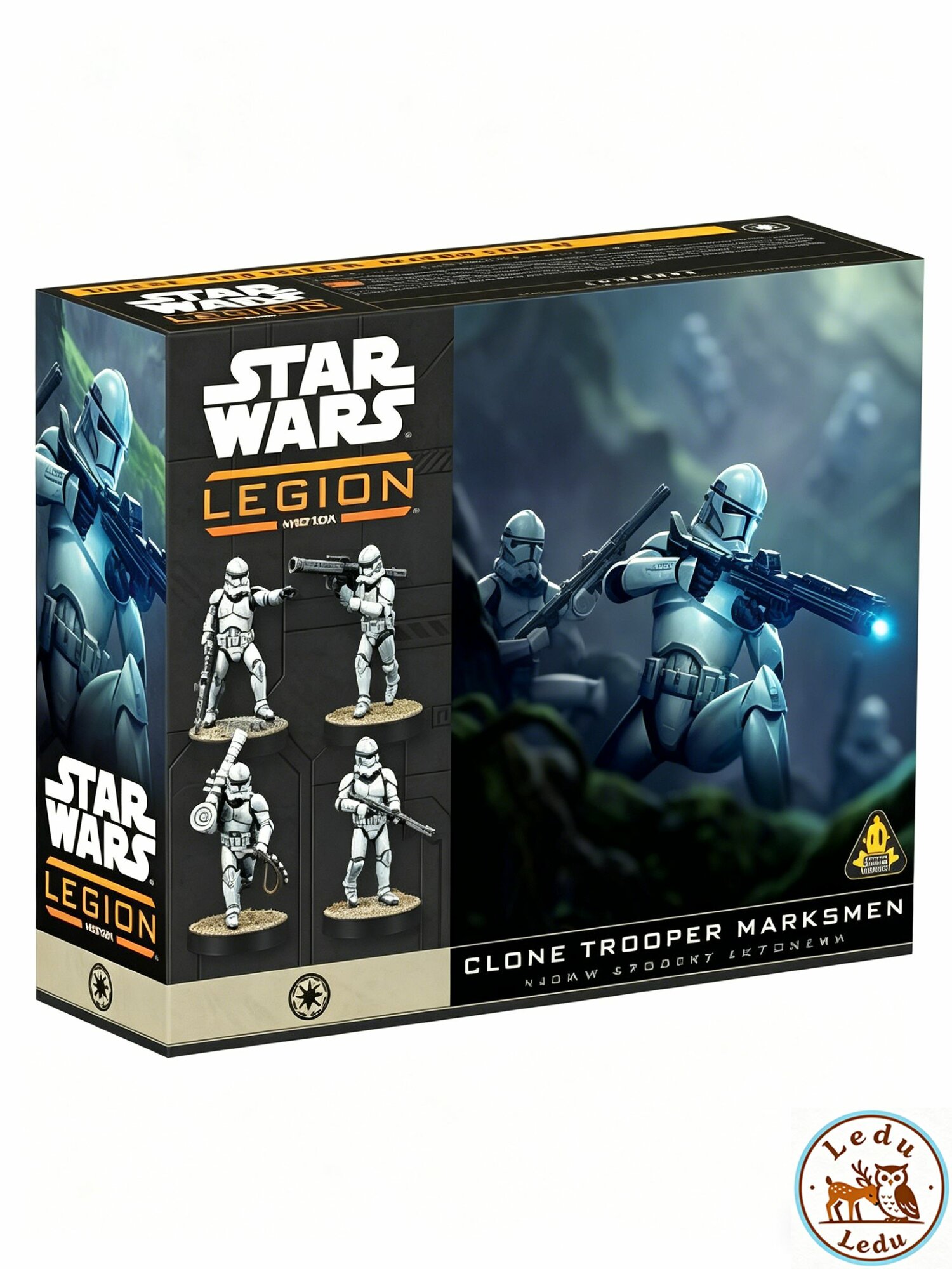 Набор Clone Trooper Marksmen Unit Expansion для Star Wars: Legion. 11 миниатюр + 1 карта отряда + 4 карты улучшений, для Галактической Республики, (Atomic Mass Games)