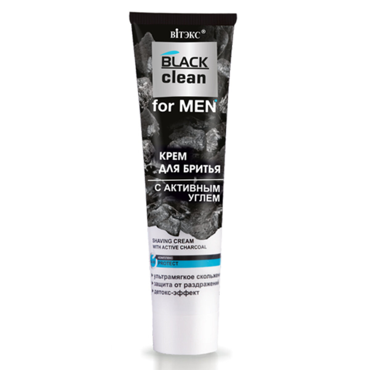 Витэкс крем для бритья BLACK CLEAN FOR MEN с активным углем, 100мл
