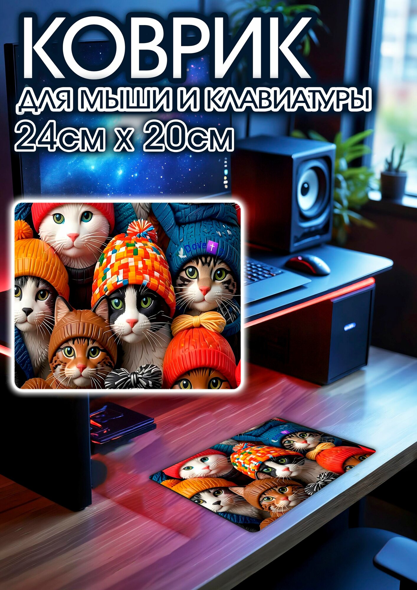 Игровой коврик для мыши 24х20