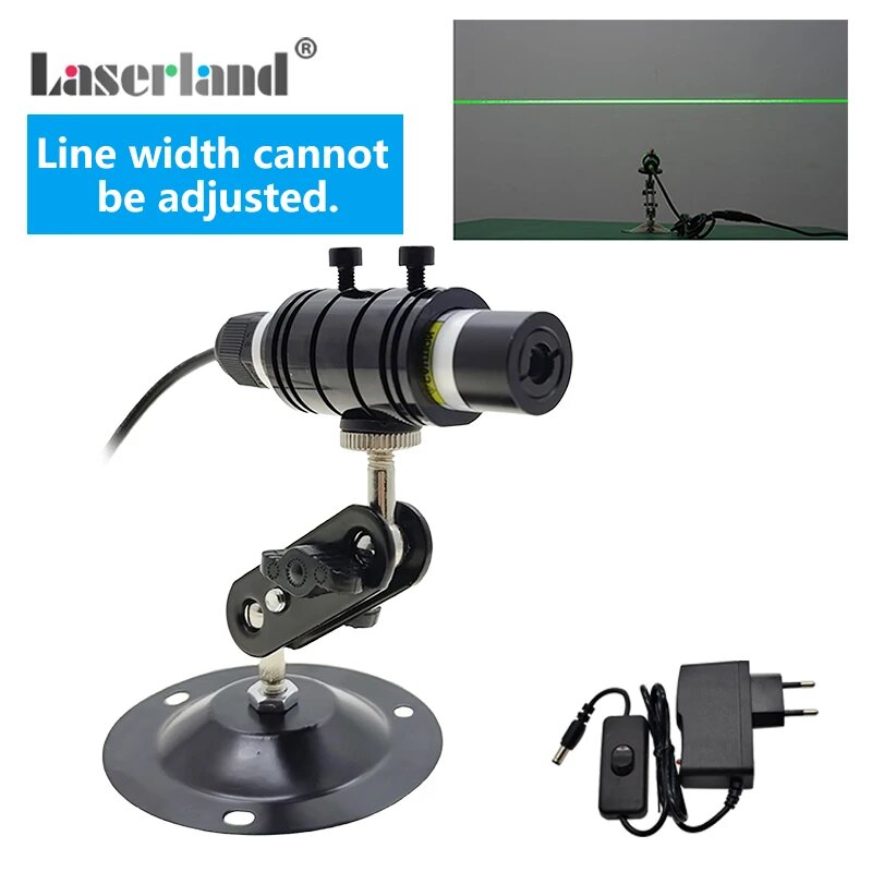 Зеленый лазер Laserland 532 нм, 12V EU Plug Mount