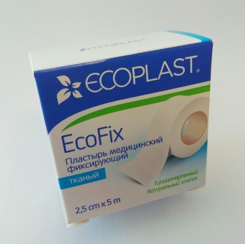 Пластырь ECOPLAST ECOFIX PLUS катуш/ткан 2,5смх5м