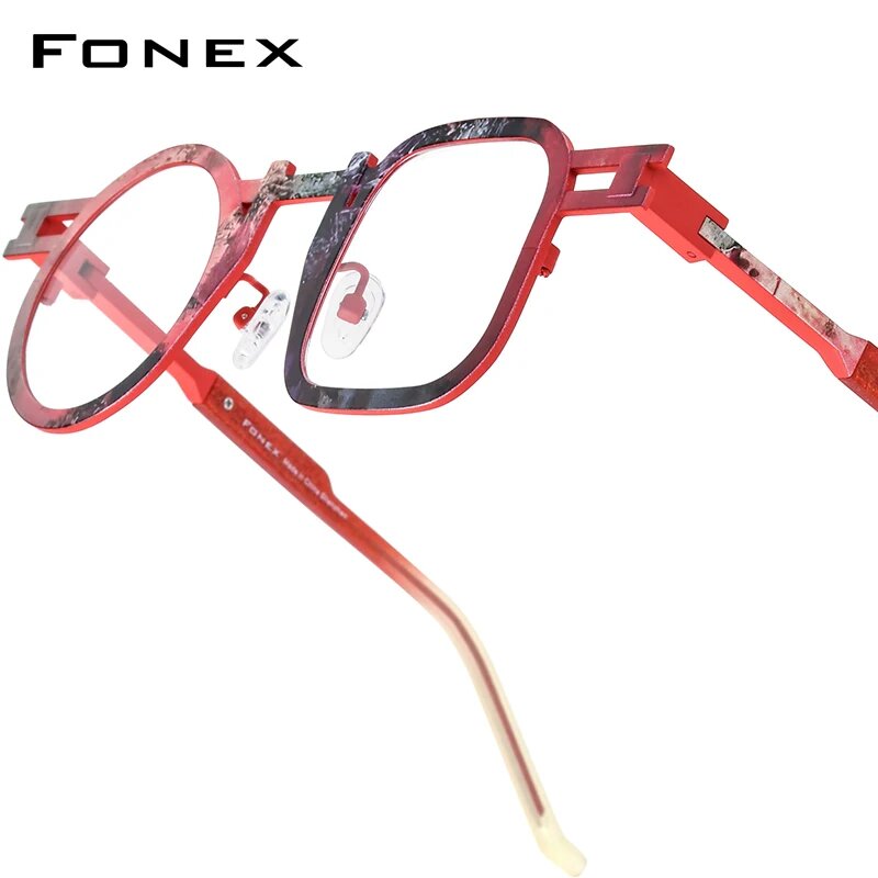 FONEX оправа для очков из титана Red C5