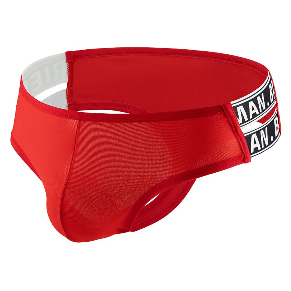 Мужские бесшовные трусы из полиэстера L, Red