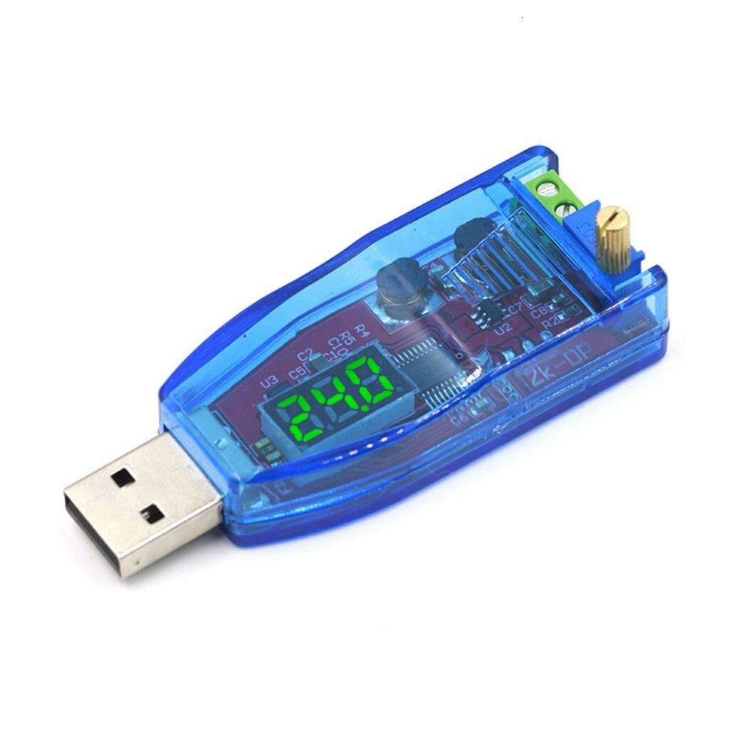 Портативный USB-повышающе-понижающий модуль с цифровым дисплеем, Зеленое цифровое отображение