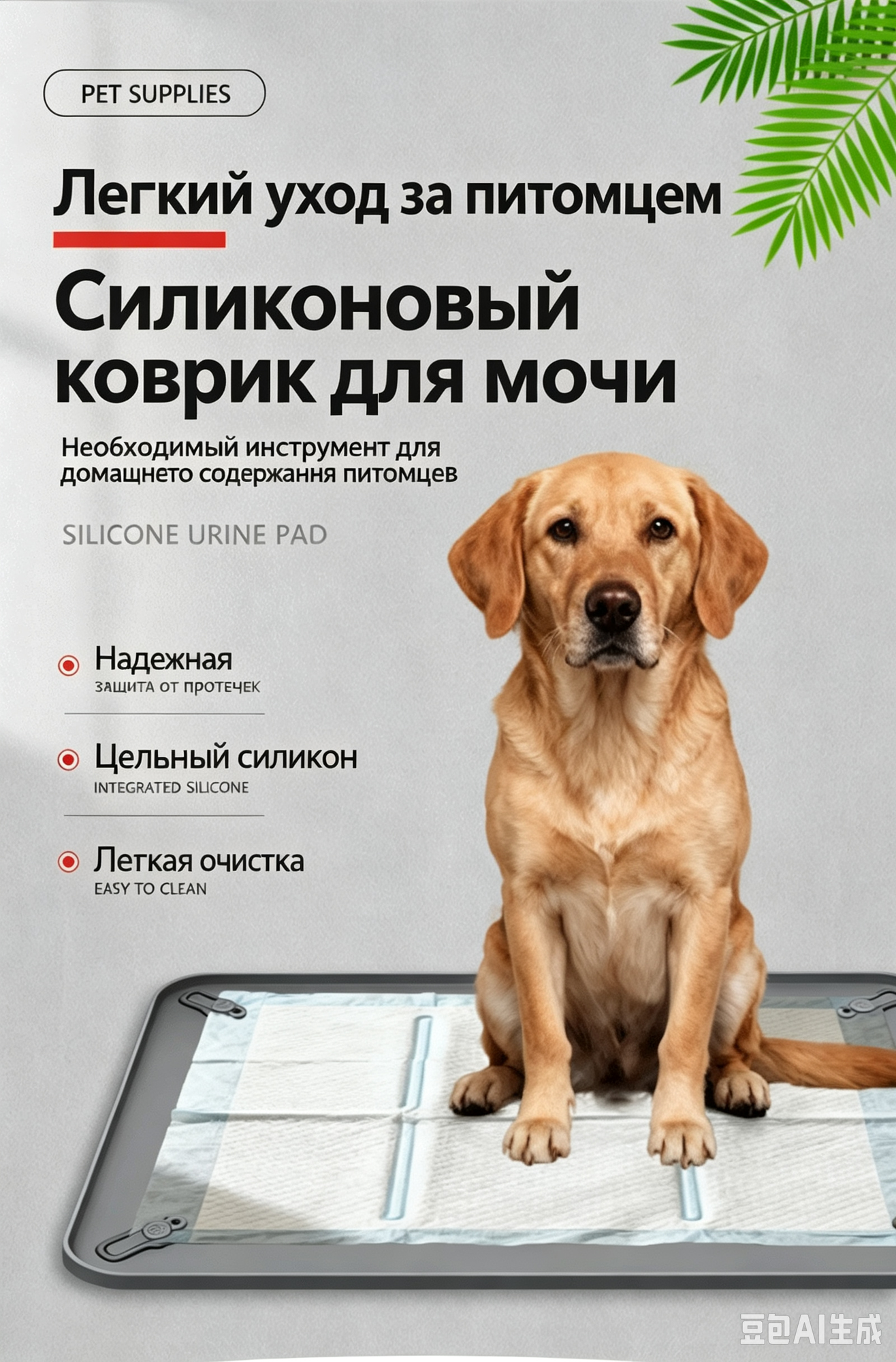Лоток большой 92х64 см, туалет, коврик для собак под пеленку силиконовый Stefan (Штефан)