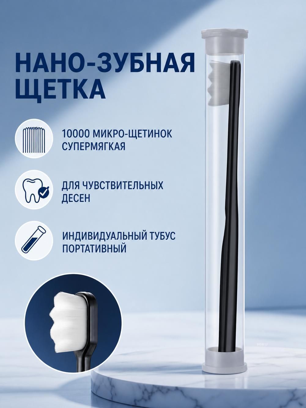 Зубная щетка мягкая с ультратонкими щетинками 1шт для чувствительных зубой пара для него и для неё