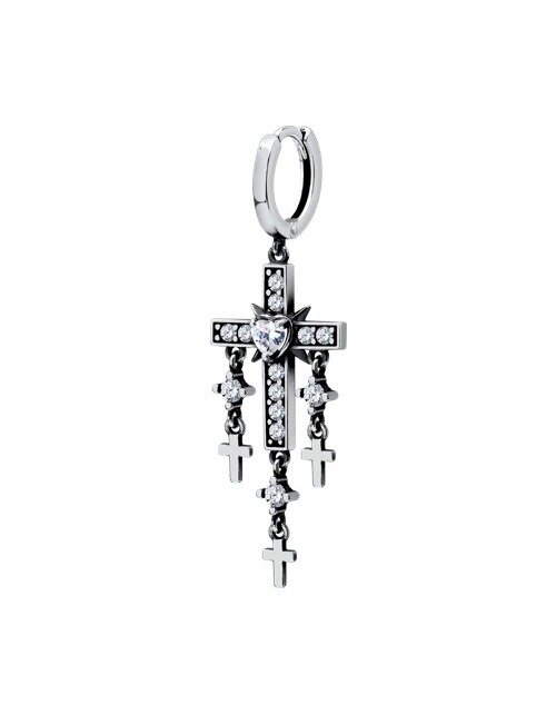 Серьги серебро, 925 проба, чернение, фианит