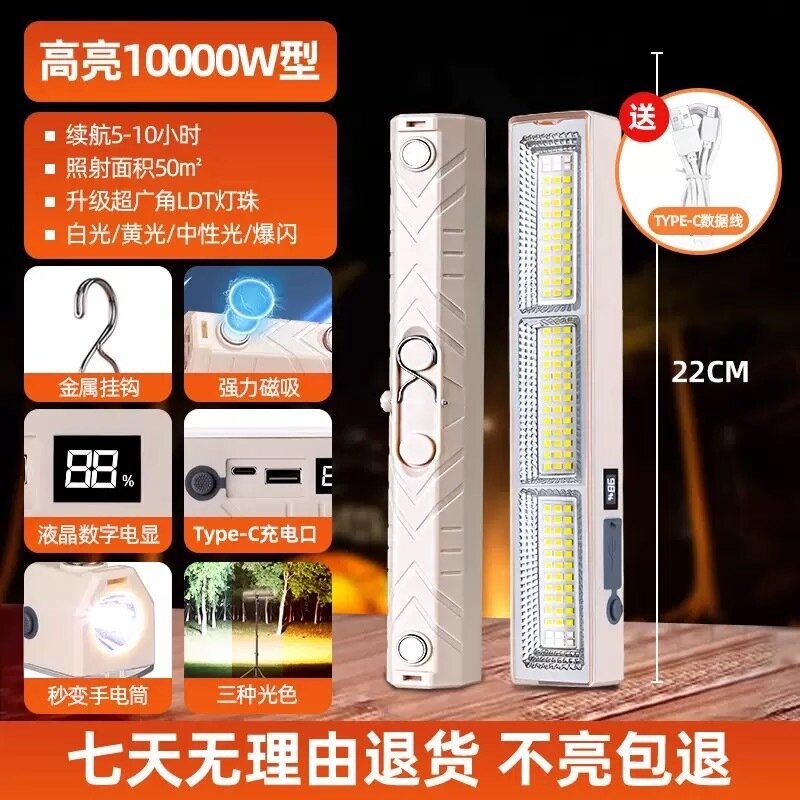 Обновленная LED лампа для рынка с магнитным креплением аварийное освещение для кемпинга Цвет товара：T3 Улучшенная 22 см