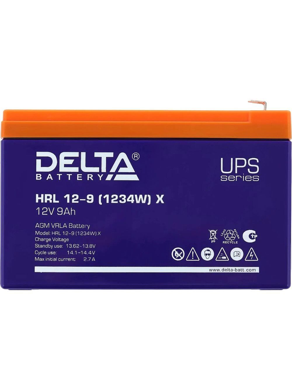 Аккумулятор для ИБП Delta Battery HRL 12-9 (1234W) X 9 А*ч, 12В