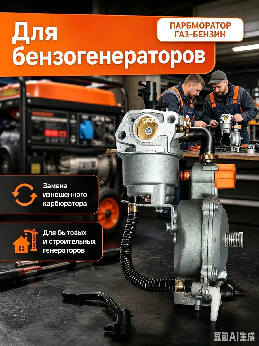 Карбюратор газ-бензин для генератора 5-9 кВт 188F-192F