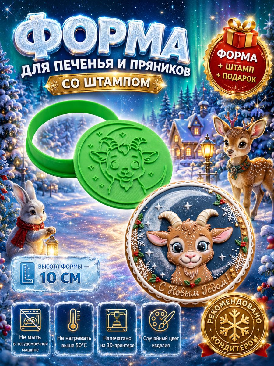Формочка для выпечки печенья и пряников коза