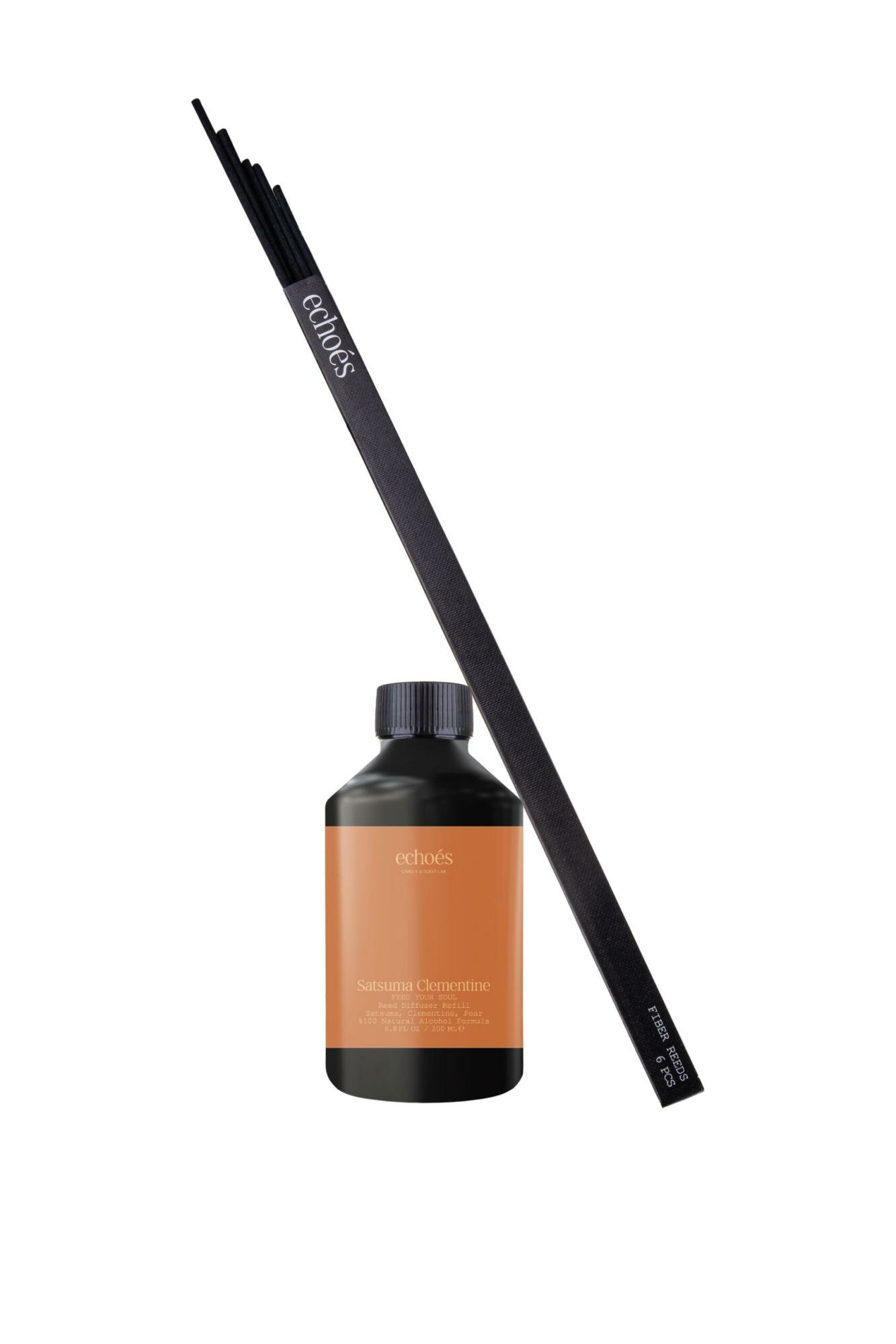 ECHOES Satsuma & Clementine Diffuser Refill 200ml Рефилл к диффузору в комплекте с палочками, 200 мл