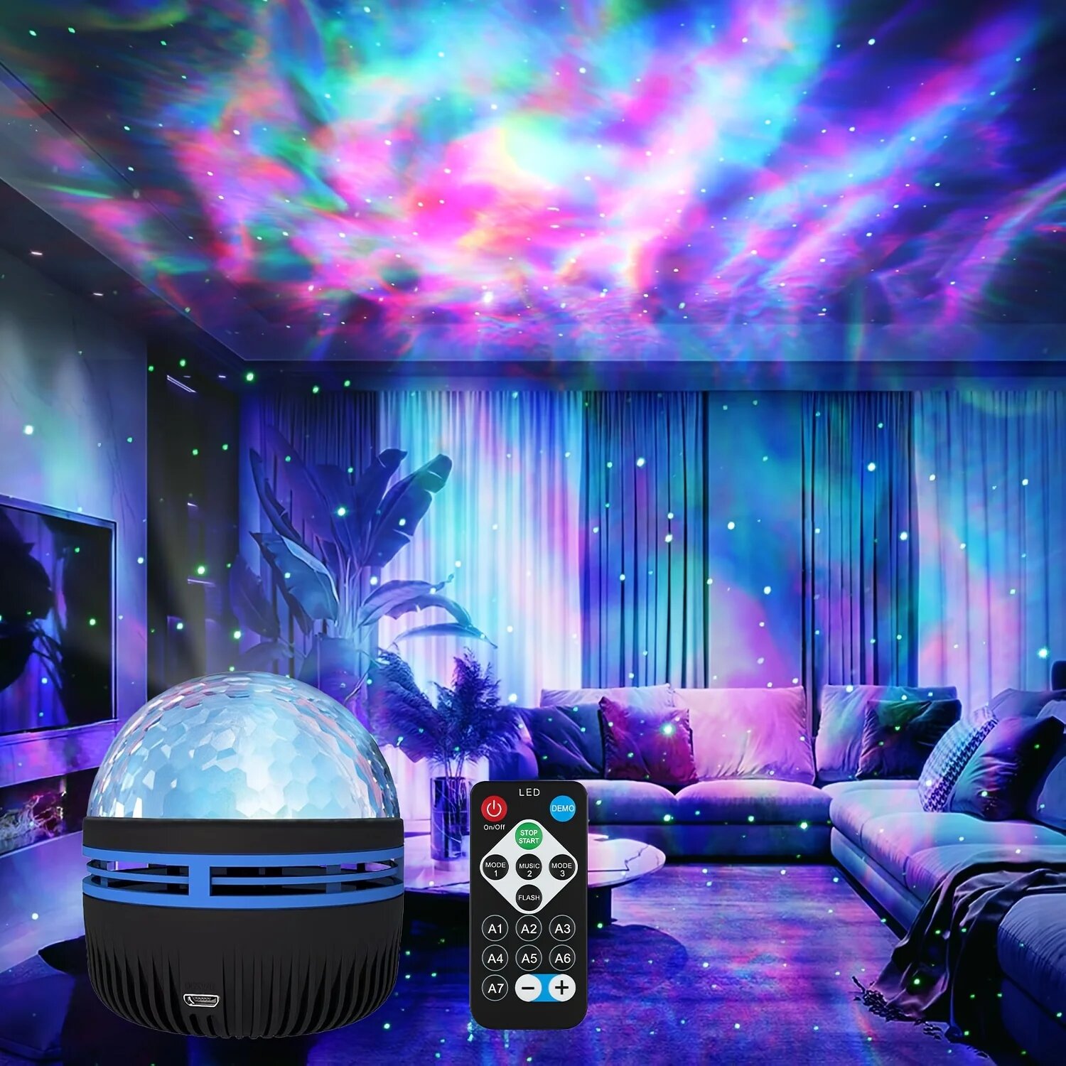 RGB проектор RUDECK «Звездное небо и морские волны»