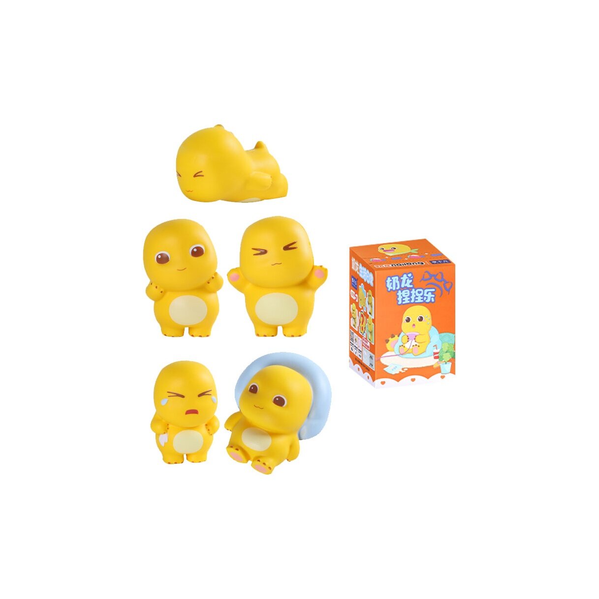 MOKAU Cute Creative Тиби Little Dragon Squishy Toy Mystery Коробка Целая Коробка 6 шт