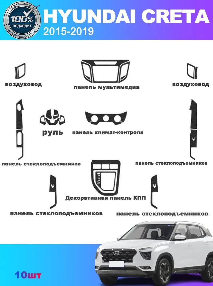 Обшивка автомобильная арт. 15-19 HYUNDAI CRETA