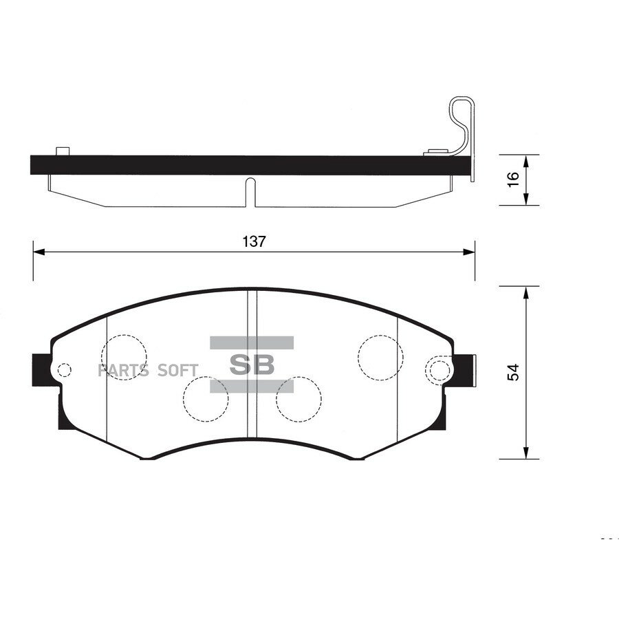 Колодки тормозные SANGSIN BRAKE MUSSO 2.0/2.3/2.9 (MANDO) пер. Тайгер 2,2D 3 дверн. SANGSIN BRAKE SP1065 | цена за 1 шт