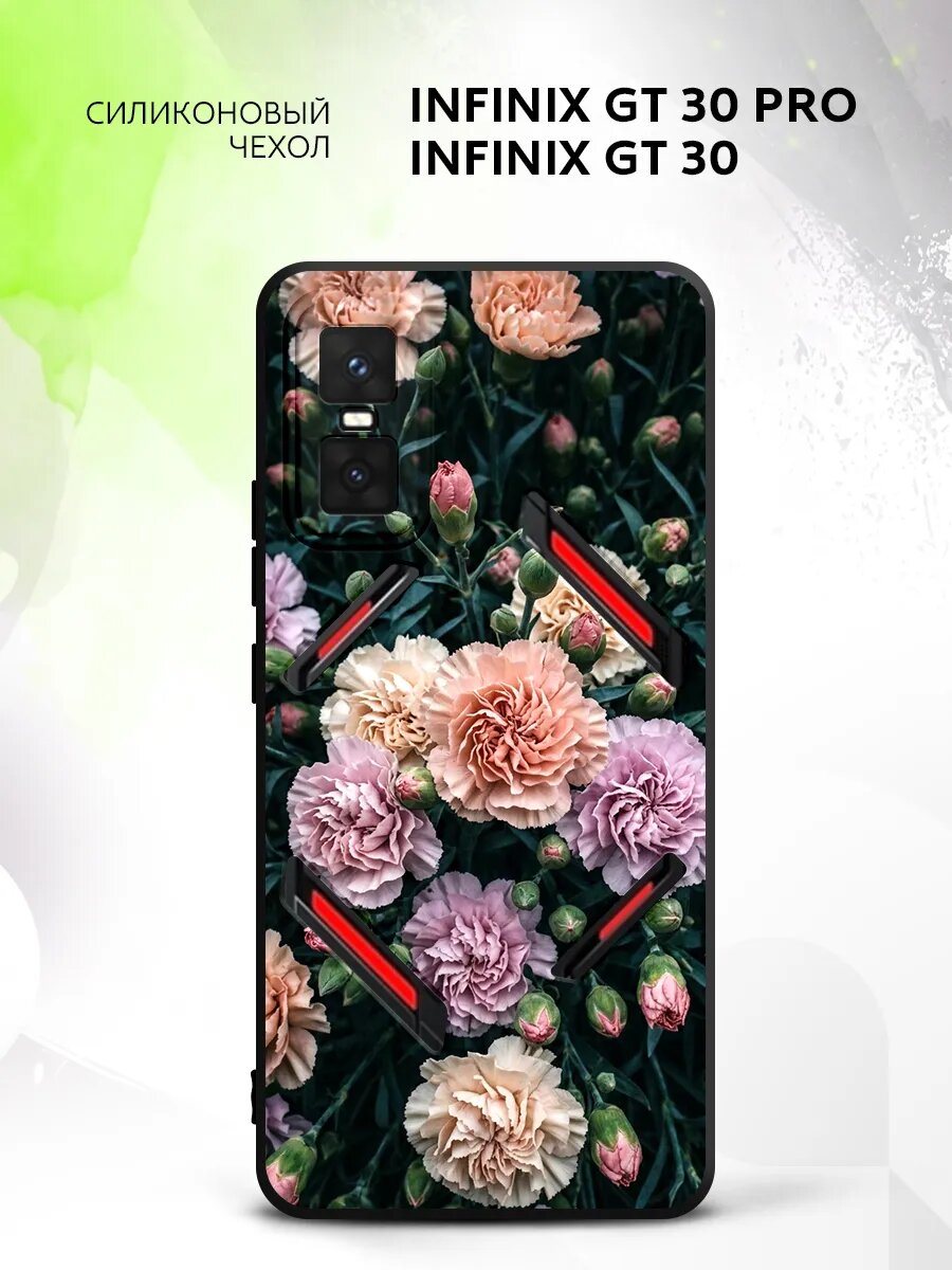 Чехол на Infinix GT 30 Pro/GT 30, Инфиникс Джити 30 Про/ Джити 30 бампер, противоударный, с картинкой розы