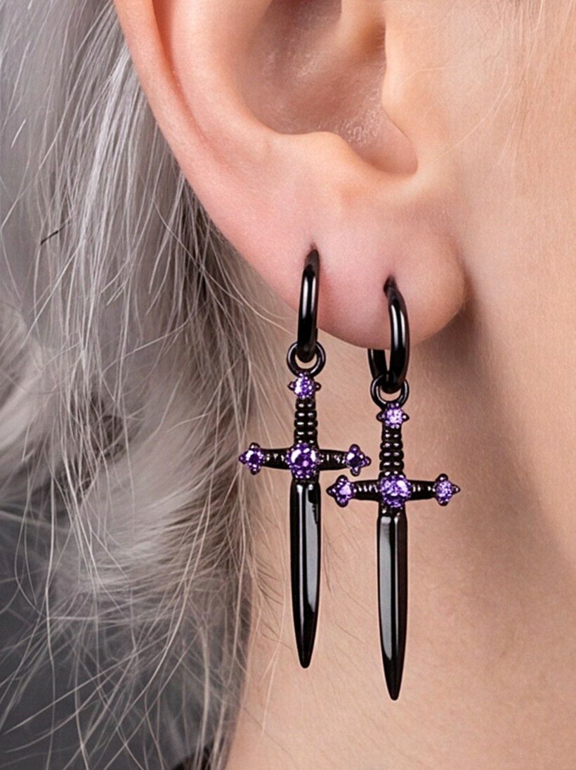 Серьги-трансформеры Starfallshop, славянский оберег, металл, фианит