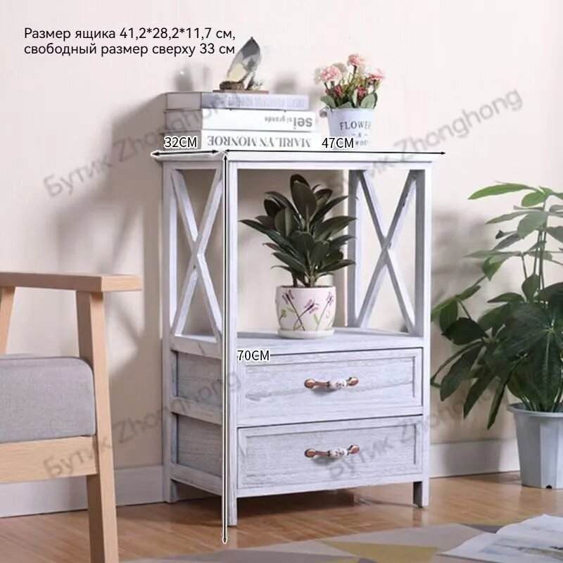 Комод в ретро-стиле, 2 ящика, 47х32x70 см, массив дерева, массив сосны