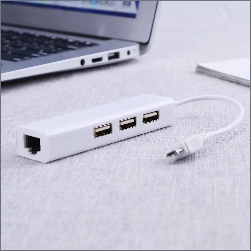 Кабель для интернет-соединения Micro-USB 2.0 Type-B/RJ-45, 1 м, черный