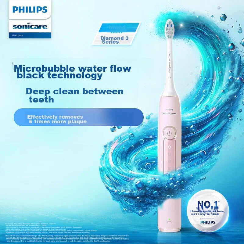 Электрическая зубная щетка PHILIPS Sonicare DiamondClean 6730 Upgraded HX5171/04 со сменными насадками, розовый