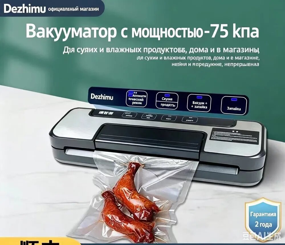 Вакууматор для продуктов с резаком и пакетами Zigmund Shtain Kuchen-Profi VS-508 / Упаковщик вакуумный 170 Вт