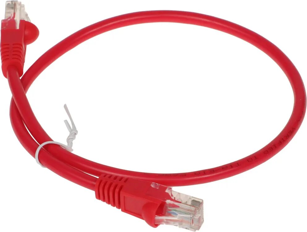Патч-корд Buro UTP-5E-0.5M-R литой (molded), UTP, кат.5E, 0.5м, 4 пары, 26AWG, алюминий омедненный, многожильный, красный