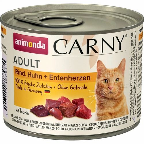 Animonda Carny Adult / Анимонда Корм для кошек влажный, с Говядиной Курицей и Уткой 200г x 6шт