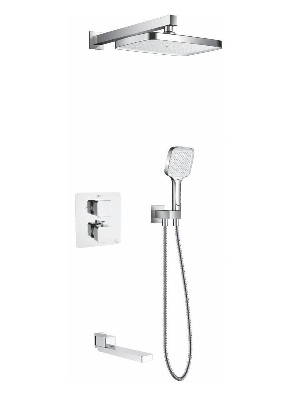 Душевая система Rose Душевая система для ванны встроенная Rose R1595F, Белый/хром