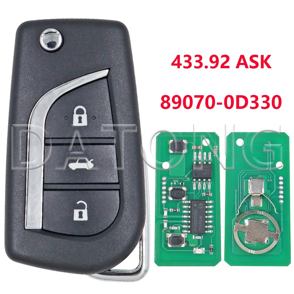 DT A03TAA 4D72 G/8A H чип автомобильный дистанционный ключ для Toyota Aygo 3 Button, 8A H Chip