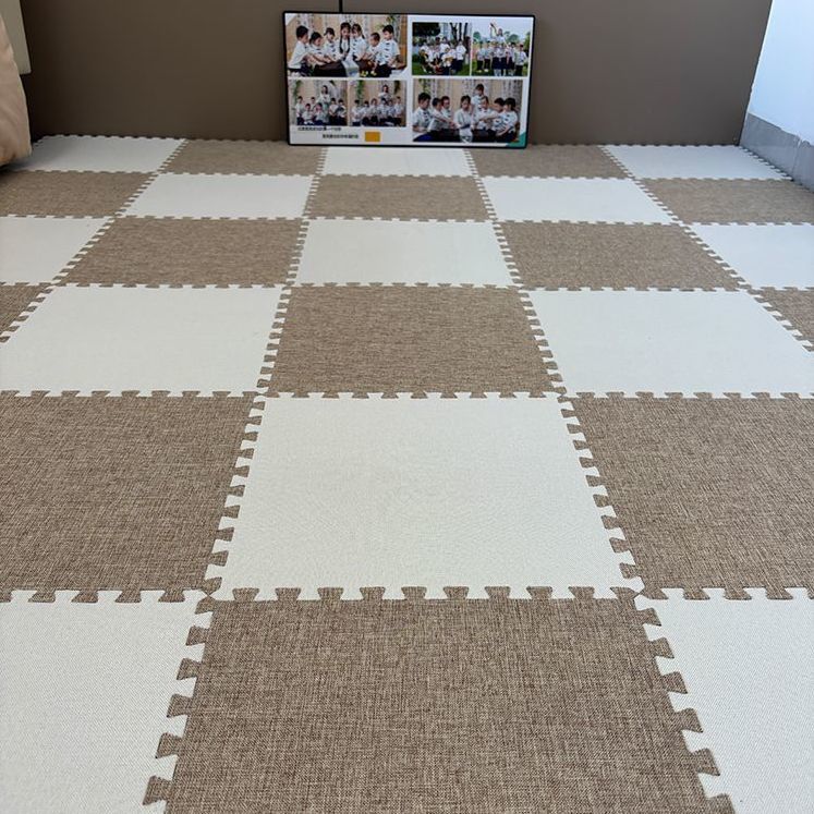 Ковровые плитки квадратные 30×30 см, хлопок+льно, толщина 1,2 см, белый и бежевый, 20 шт в комплекте