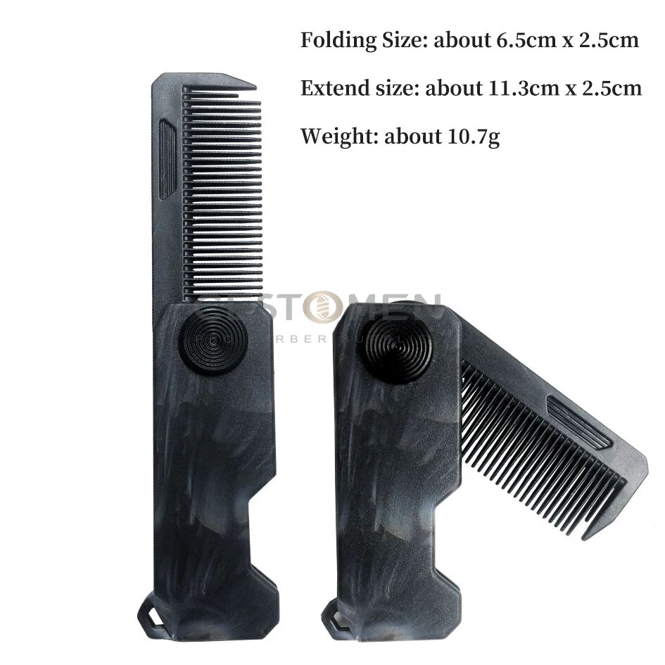 Карманная расческа 2-в-1 Cestomen Черный, 1 Teeth Mini Comb