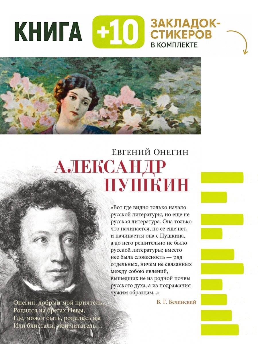 Евгений Онегин. Комплект: книга + 10 закладок-стикеров