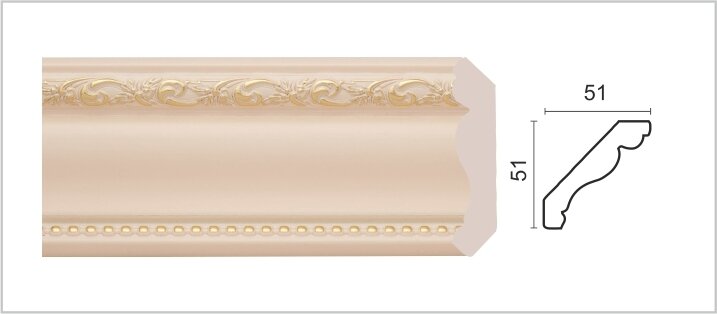 Карниз Dekor-Dizayn 155-62G Хай Тек Д2400хВ51хТ51 / Декор Дизайн.